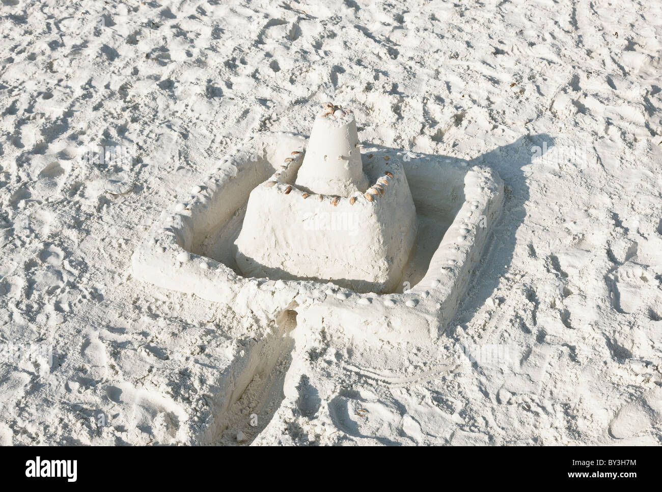 Beautifully crafted sand castle built on a summer holiday Stock Photo ...