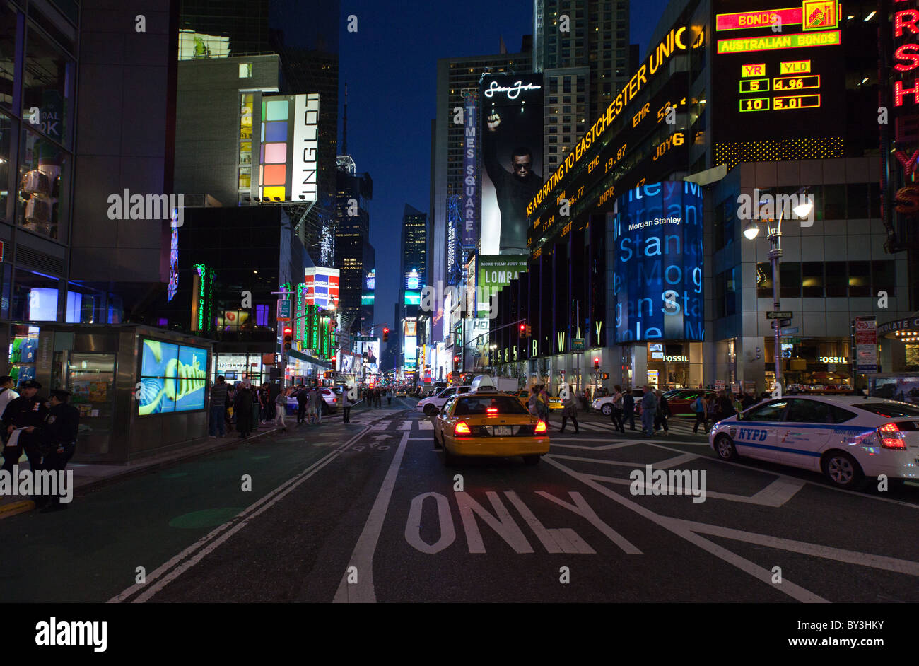 U.S.A., New York, Manhattan, neon sign in Times Square area Stock Photo ...