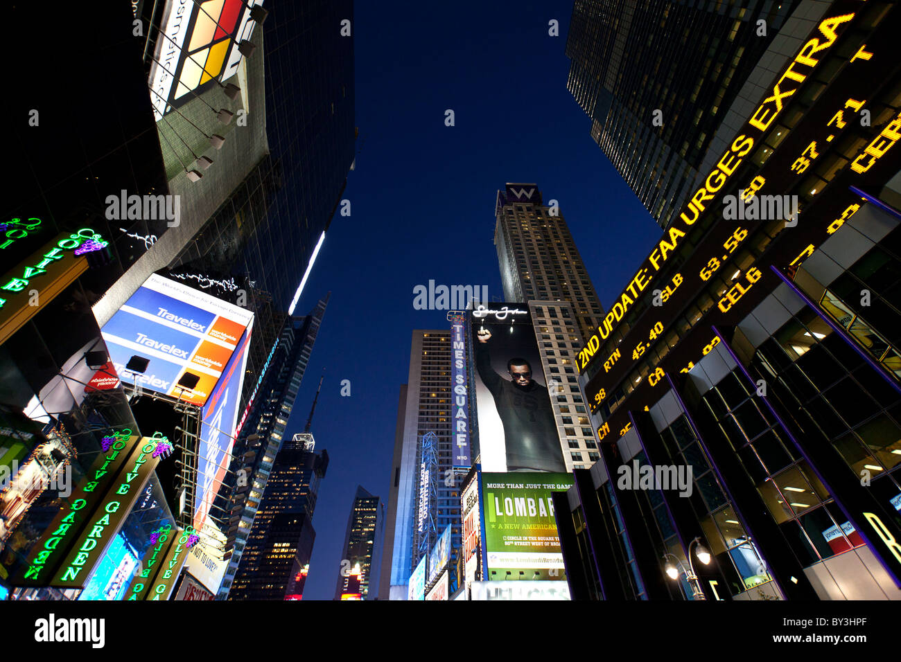 U.S.A., New York, Manhattan, neon sign in Times Square area Stock Photo ...