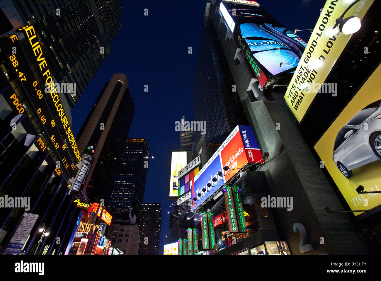 U.S.A., New York, Manhattan, neon sign in Times Square area Stock Photo ...