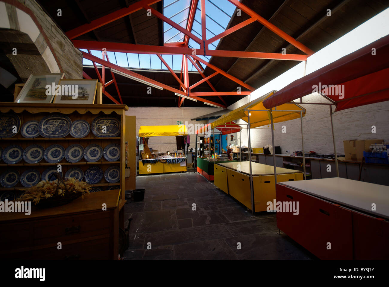 Cardigan Indoor Market Wales UK Roof Lantern Trusses Stock Photo - Alamy
