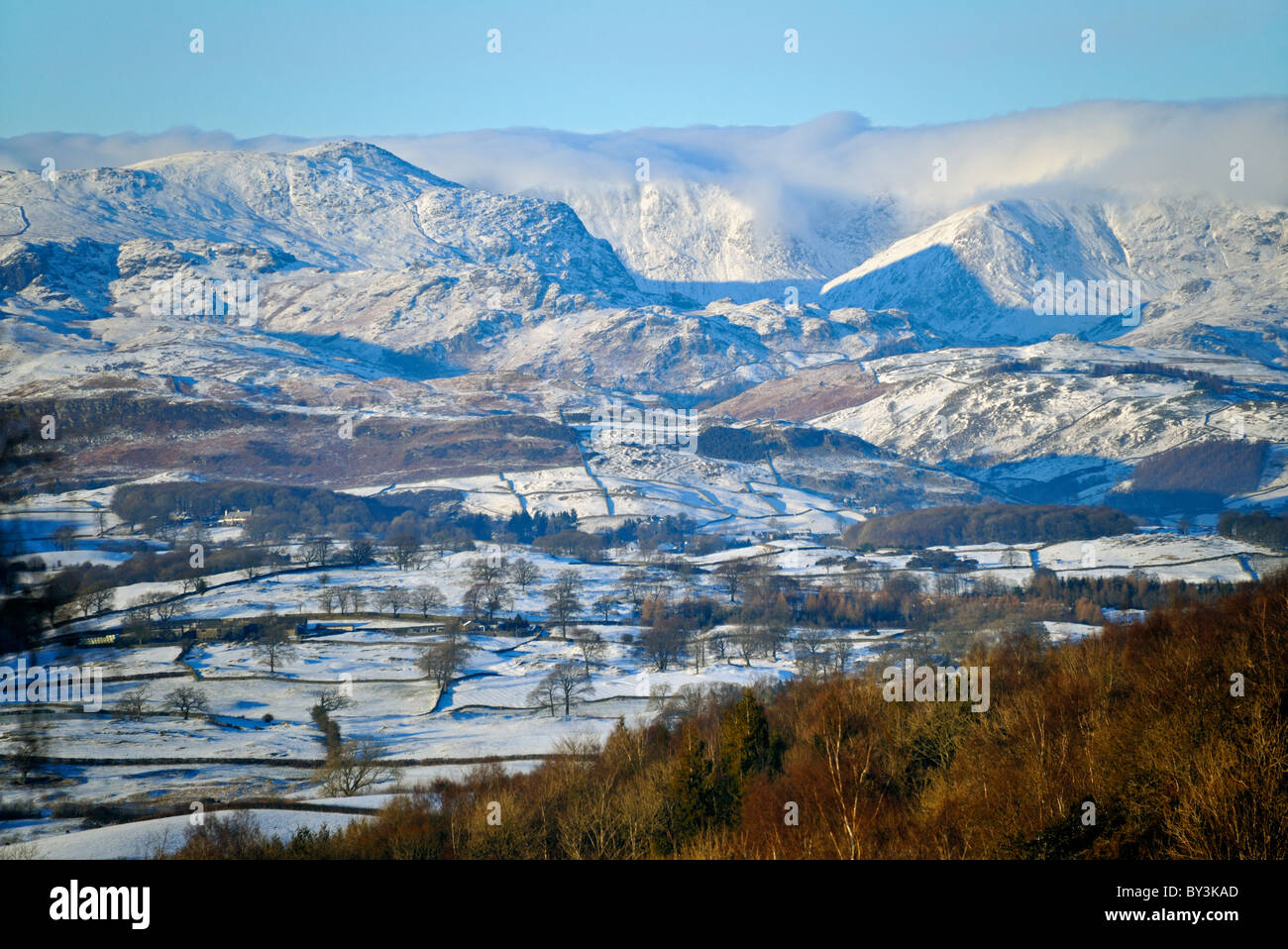 The Kentmere Fells from Scout Scar, Kendal, Cumbria, England, United ...