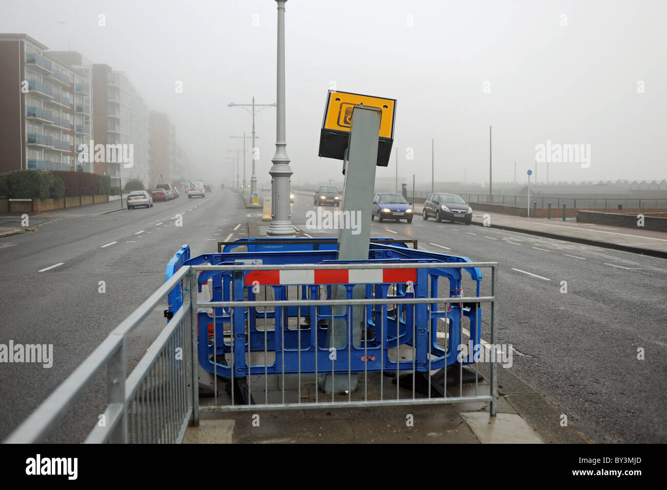 Damaged speed camera on Hove seafront Brighton Sussex UK Stock Photo ...