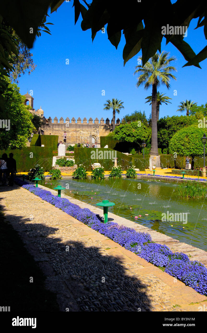 The gardens of the Alcazar of Catholic Kings, Cordoba. Andalusia, Spain ...