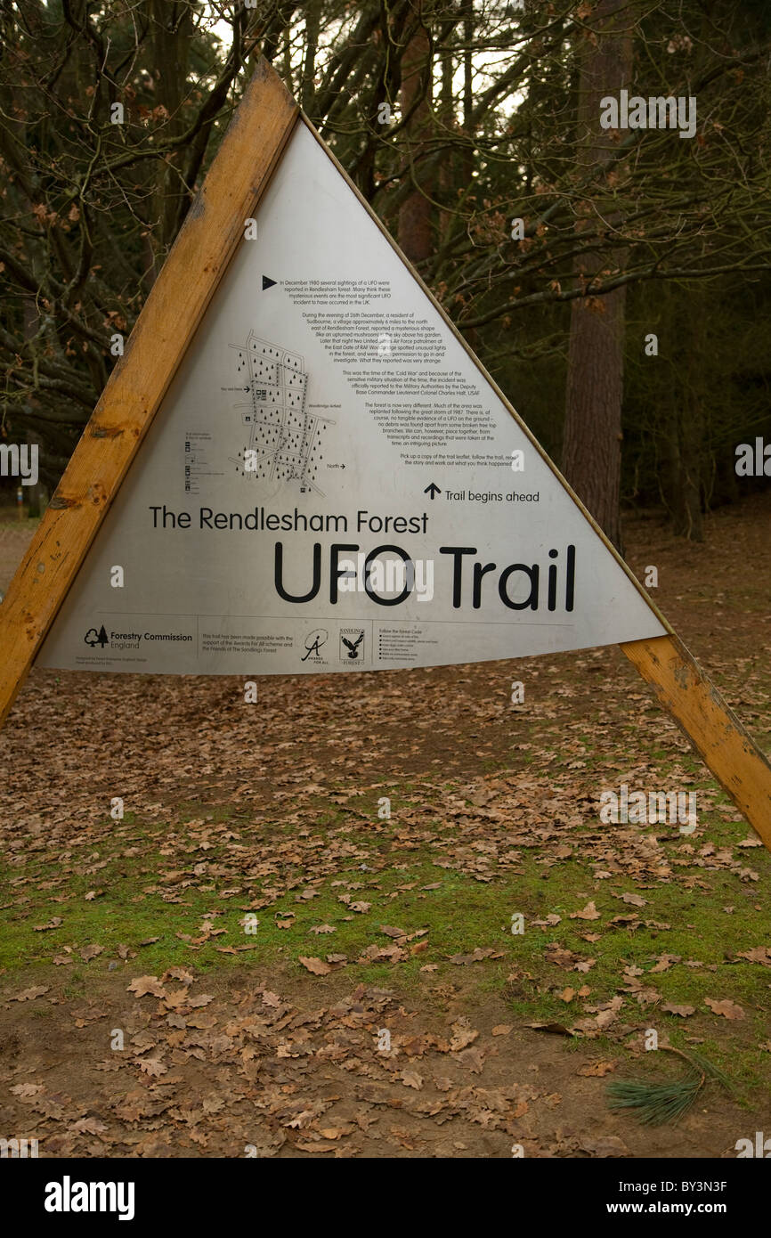 Sign UFO Trail Rendlesham forest Suffolk England Stock Photo - Alamy