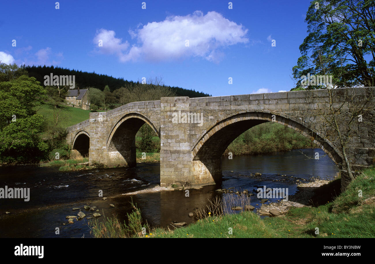 barden bridge crossing the river wharfe in wharfedale yorkshire dales ...