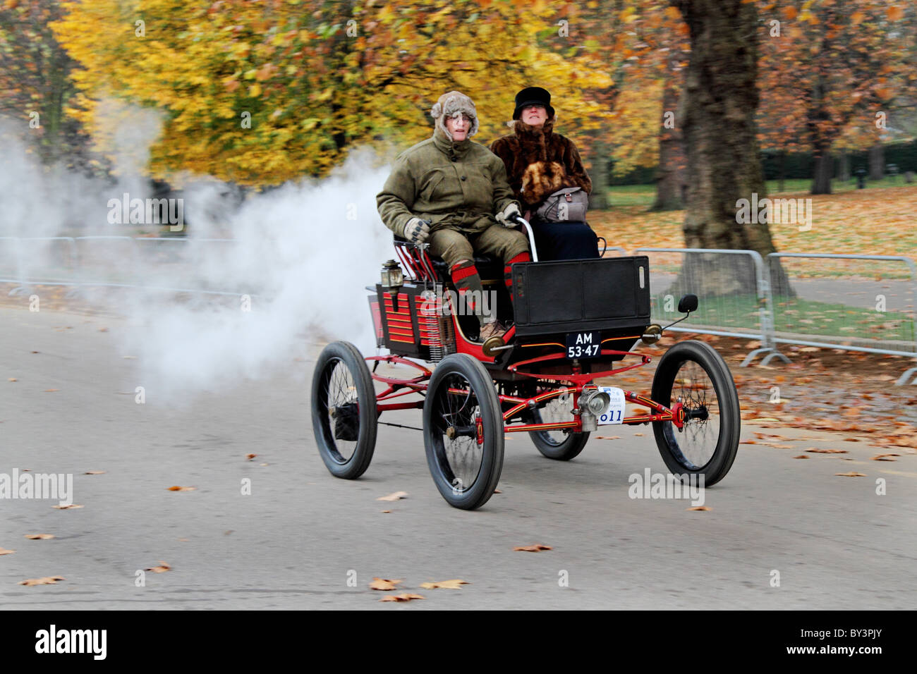 London to Brighton veteran car rally old steam Stock Photo - Alamy