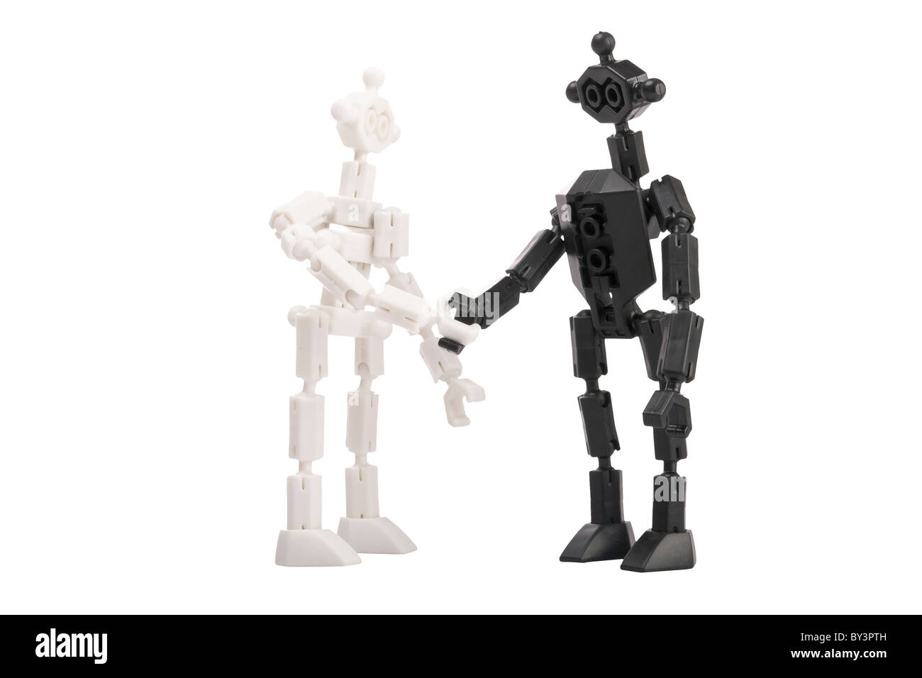toy bricks people handshake on white background Stock Photo - Alamy