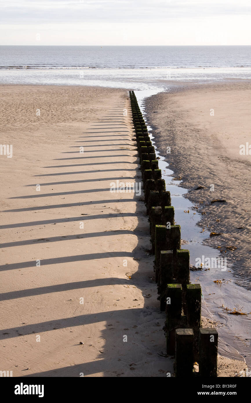 Groynes on the beach, Bridlington, Yorkshire, UK Stock Photo - Alamy