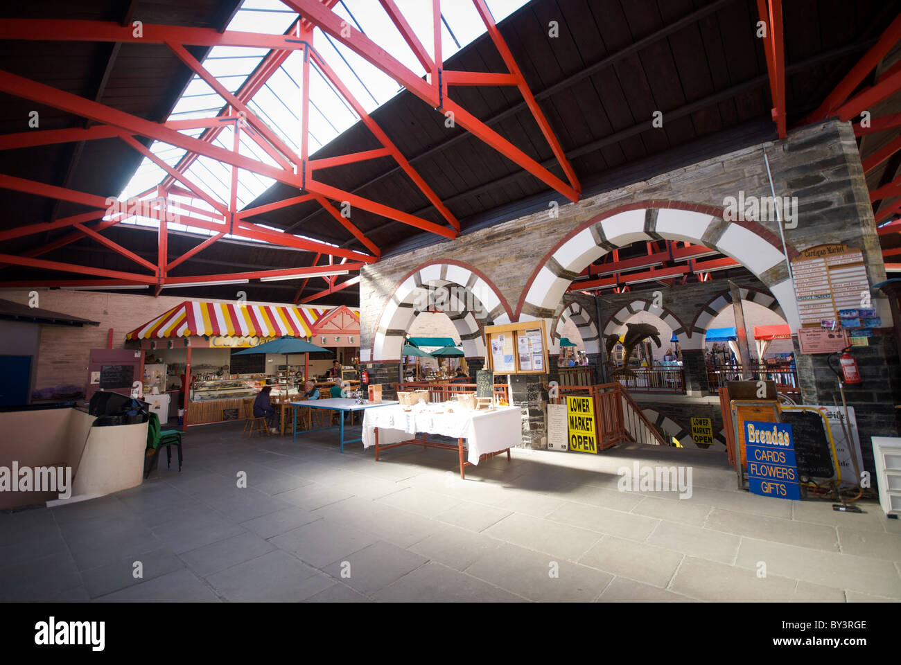 Cardigan Indoor Market Wales UK Roof Lantern Trusses Stock Photo - Alamy