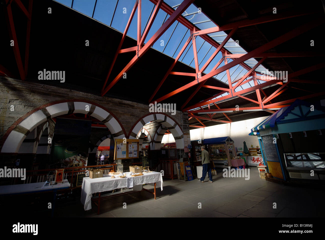 Cardigan Indoor Market Wales UK Roof Lantern Trusses Stock Photo - Alamy