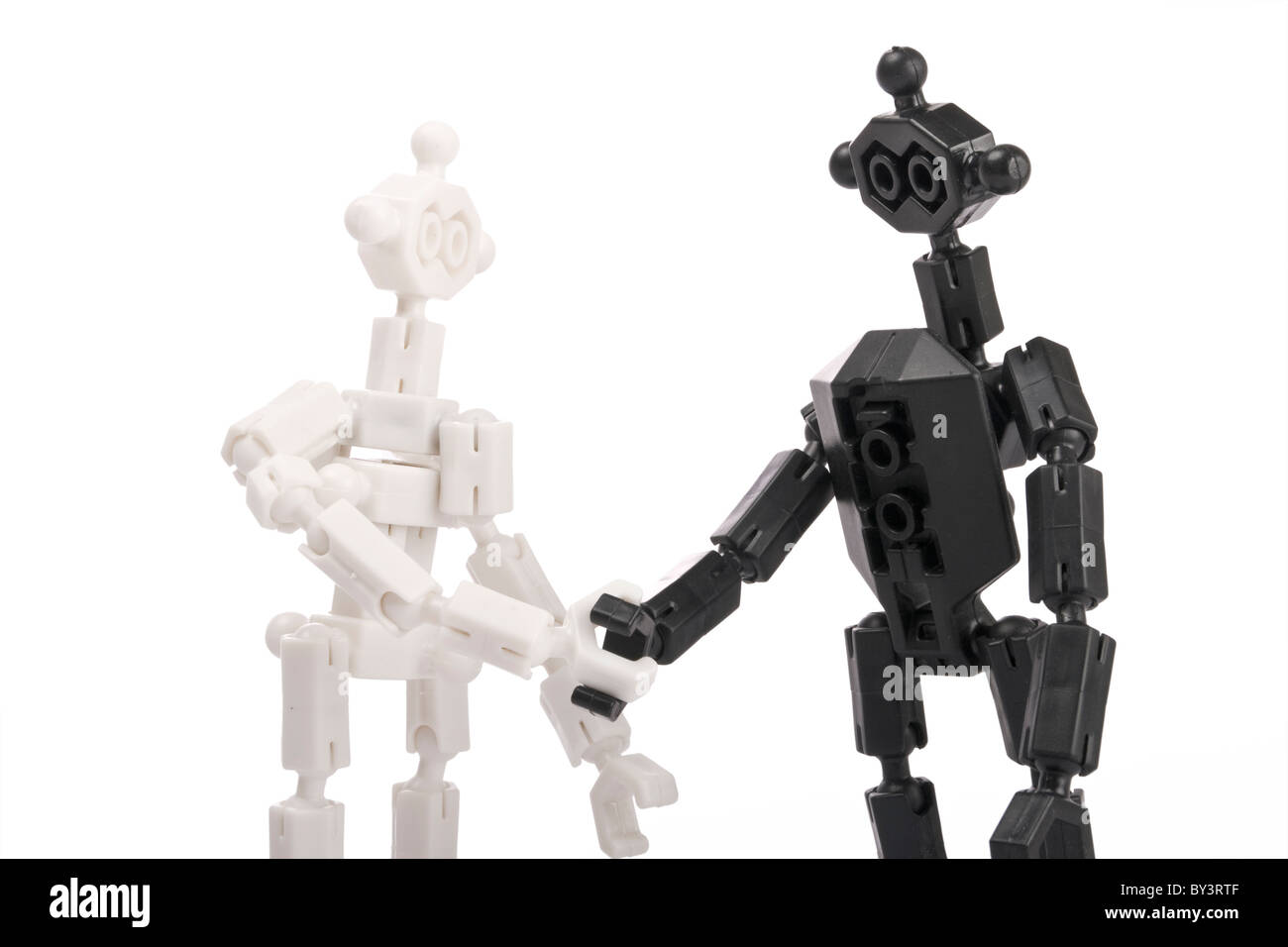 toy bricks people handshake on white background Stock Photo - Alamy