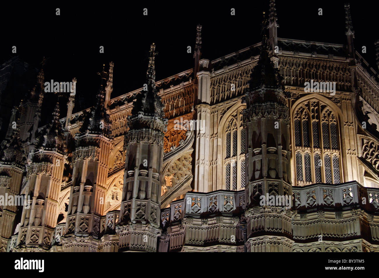 Westminster Abbey at night floodlit London Stock Photo - Alamy