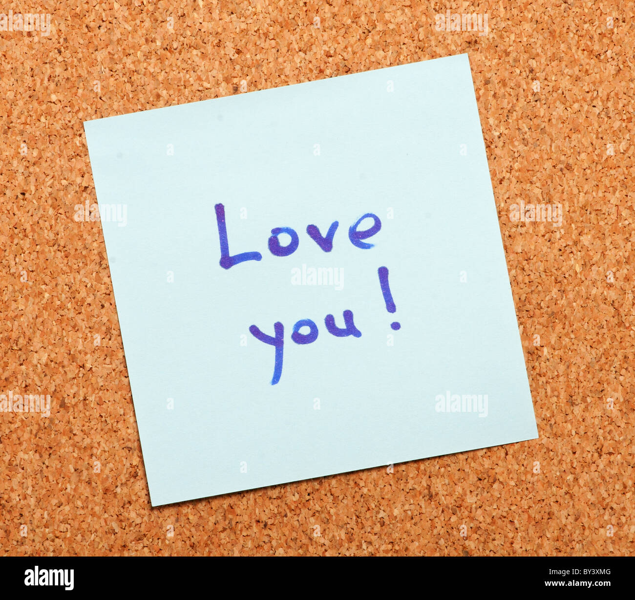 Love confession on a note paper pinned to a cork board Stock Photo - Alamy