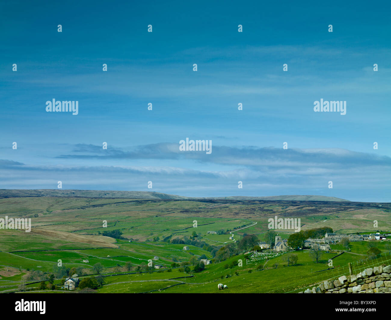 Middlesmoor from Trapping Hill. Near Lofthouse. Nidderdale, North ...