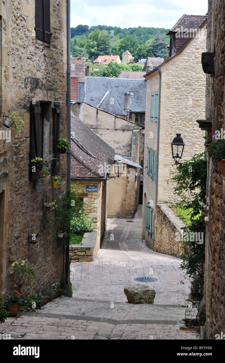 street in medieval town Stock Photo - Alamy