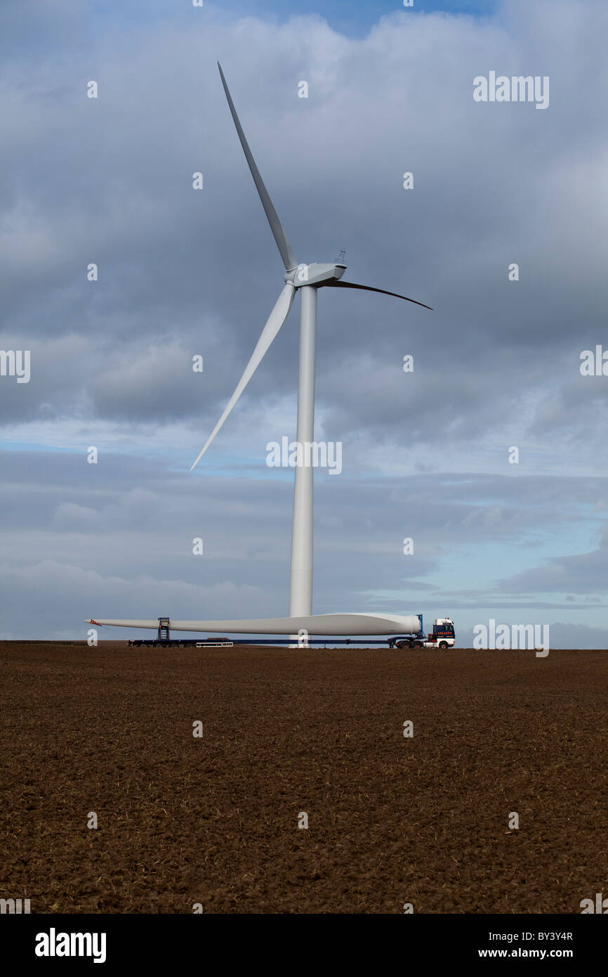 Construction of Wind Turbine Farm at Butterwick Moor Durham UK Stock ...