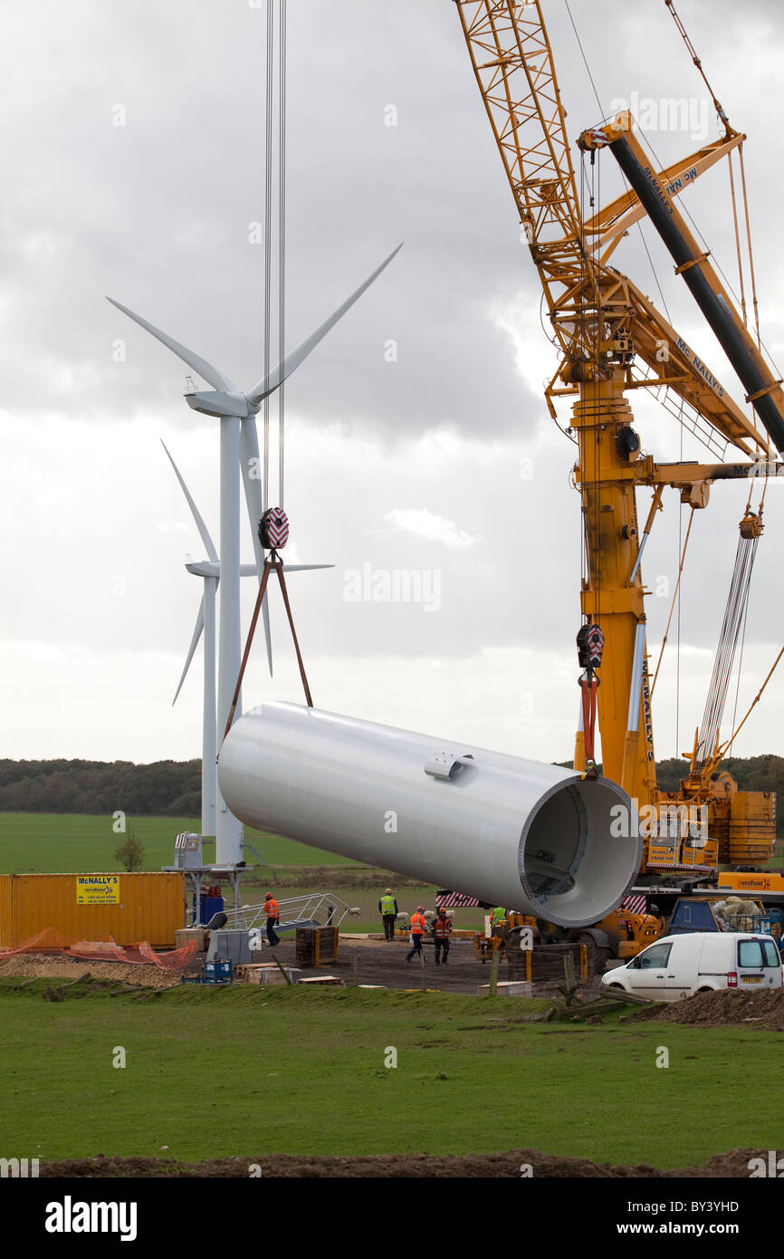 Construction wind turbine farm butterwick hi-res stock photography and ...