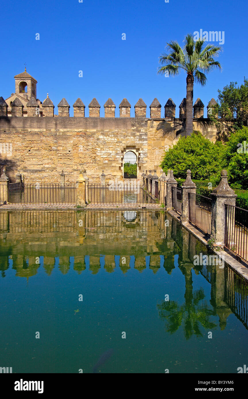The gardens of the Alcazar of Catholic Kings, Cordoba. Andalusia, Spain ...