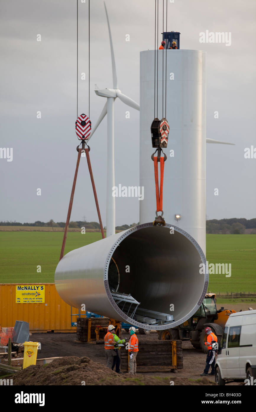 Construction wind turbine farm butterwick hi-res stock photography and ...