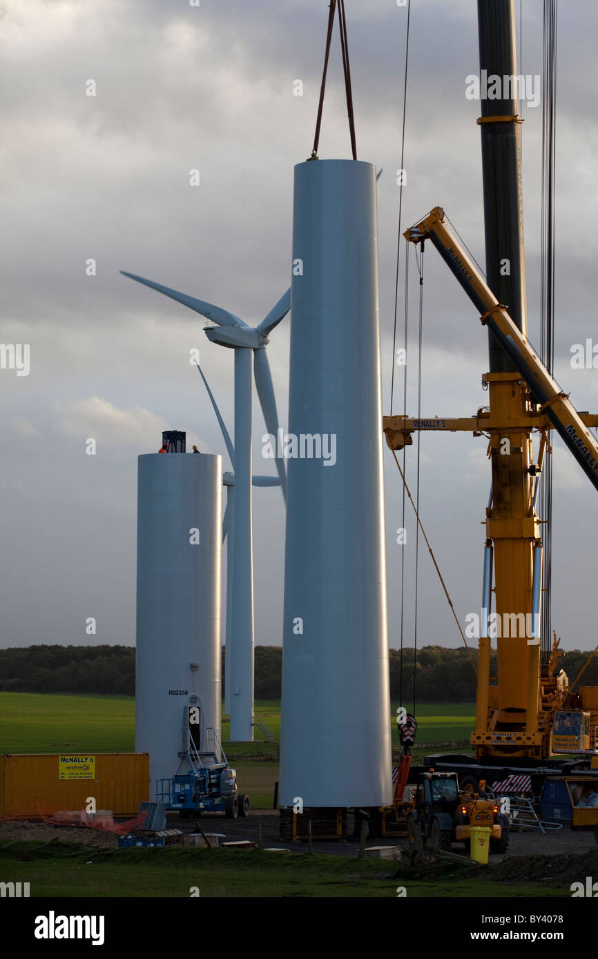 Construction wind turbine farm butterwick hi-res stock photography and ...