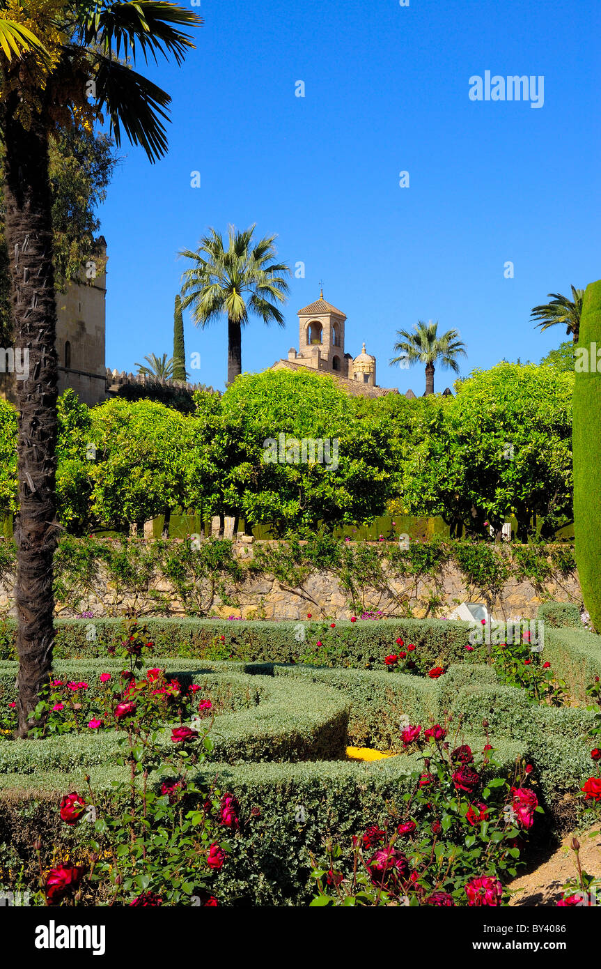 The gardens of the Alcazar of Catholic Kings, Cordoba. Andalusia, Spain ...