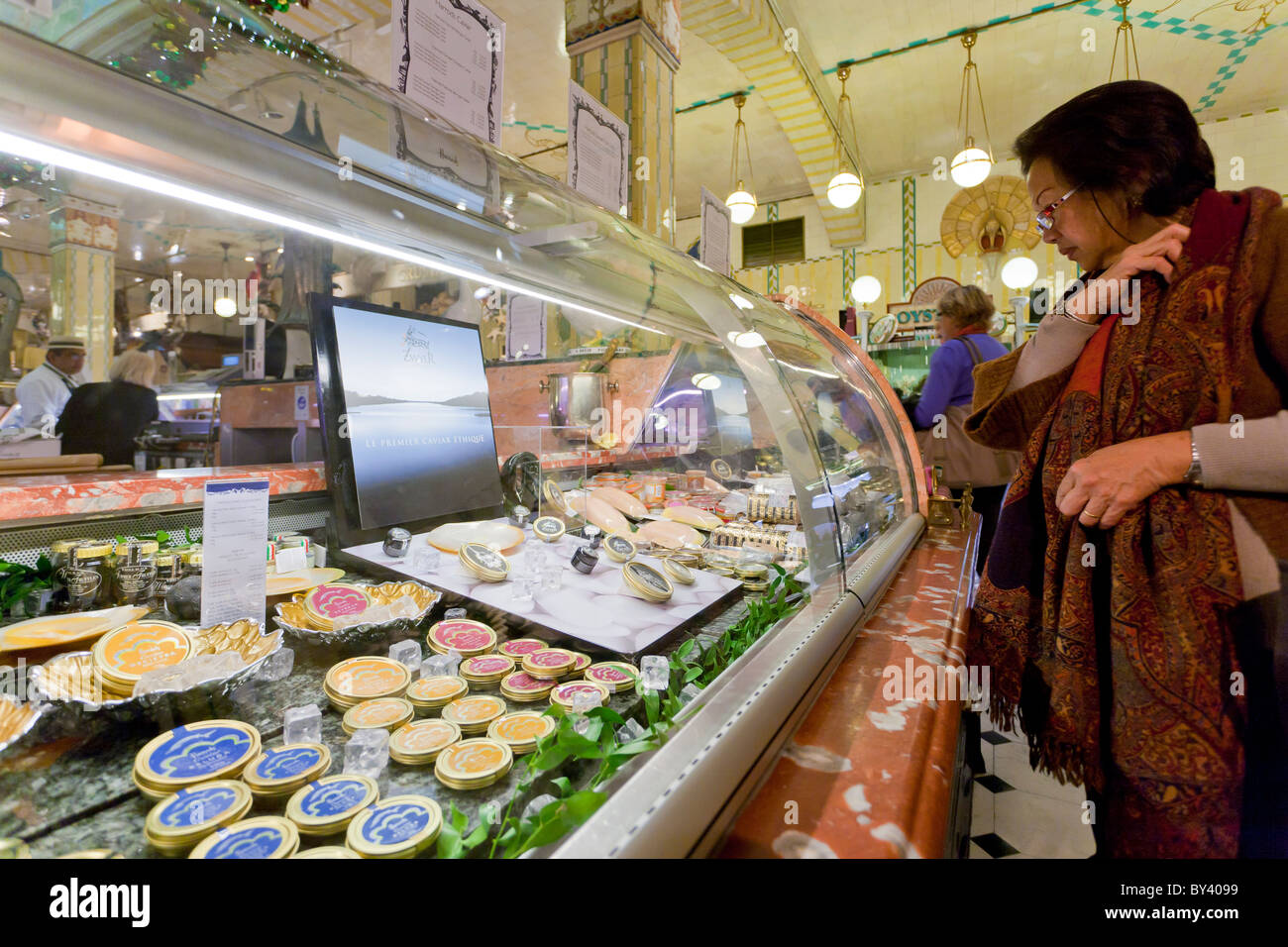 CAVIAR, FOOD DEPARTMENT, HARRODS, DEPARTMENT STORE, LONDON, ENGLAND ...