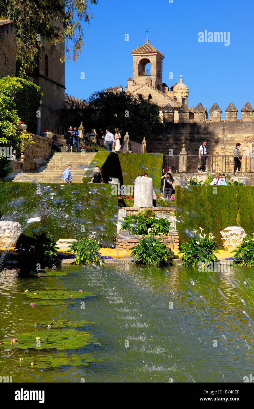 The gardens of the Alcazar of Catholic Kings, Cordoba. Andalusia, Spain ...