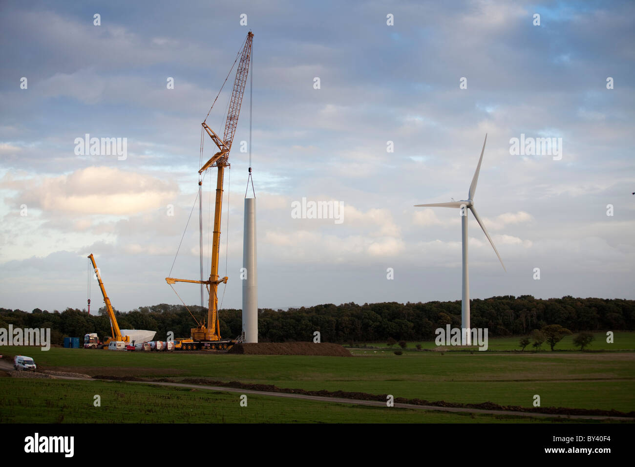 Oct 2010 Butterwick Moor Co Durham - construction of wind turbines at ...
