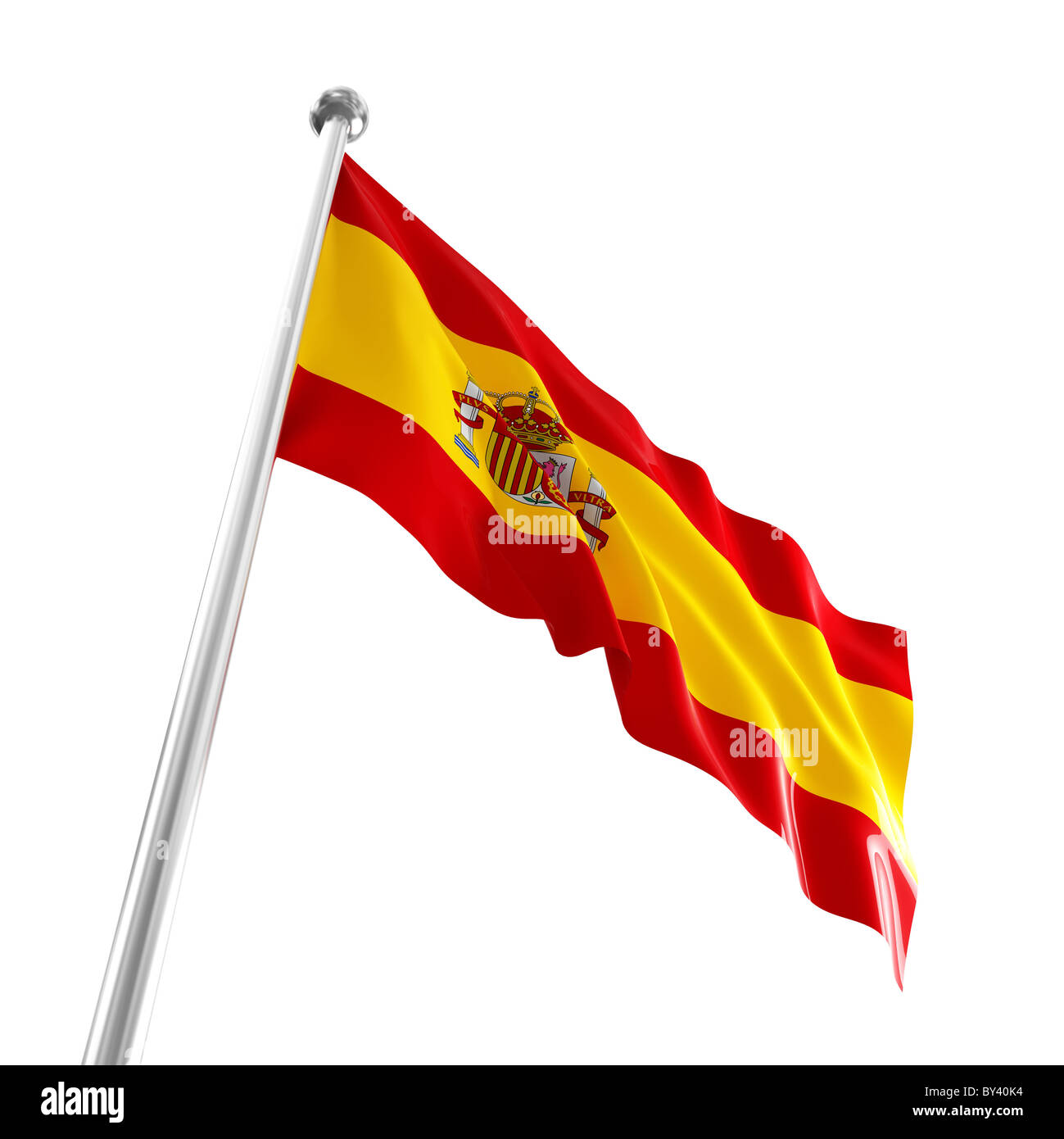 nice 3d waved flag of spain isolated on white Stock Photo - Alamy