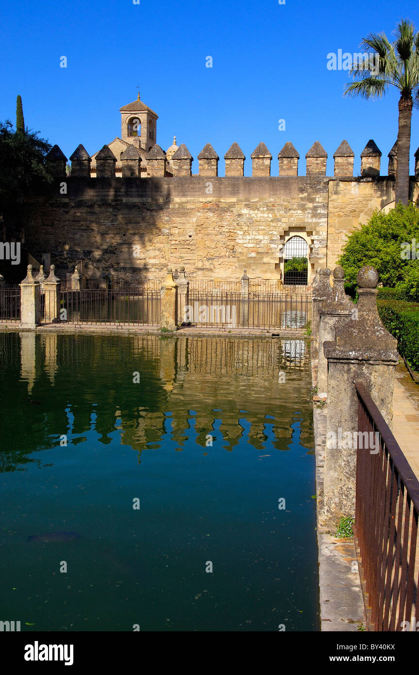 The gardens of the Alcazar of Catholic Kings, Cordoba. Andalusia, Spain ...