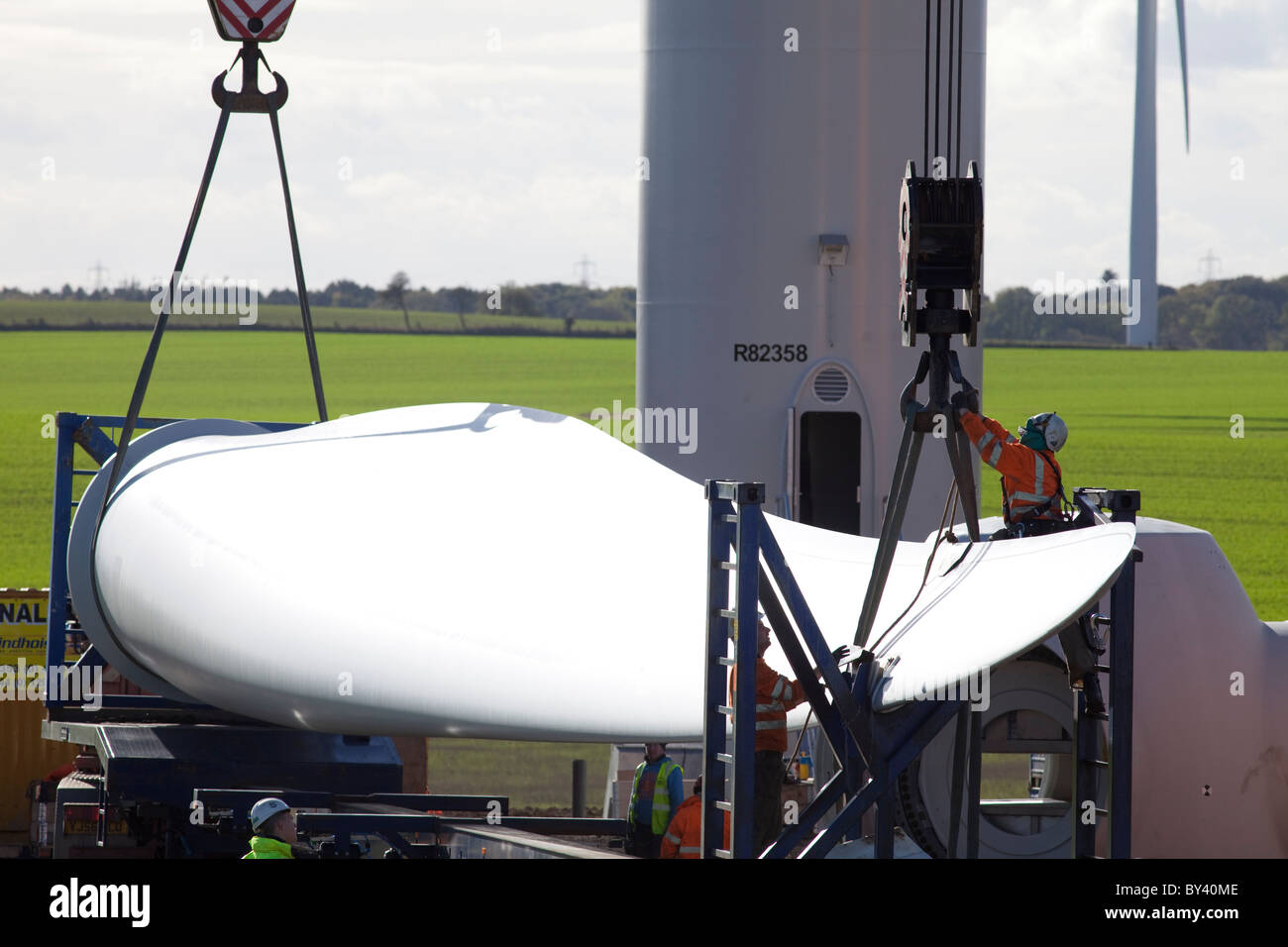 Construction wind turbine farm butterwick hi-res stock photography and ...