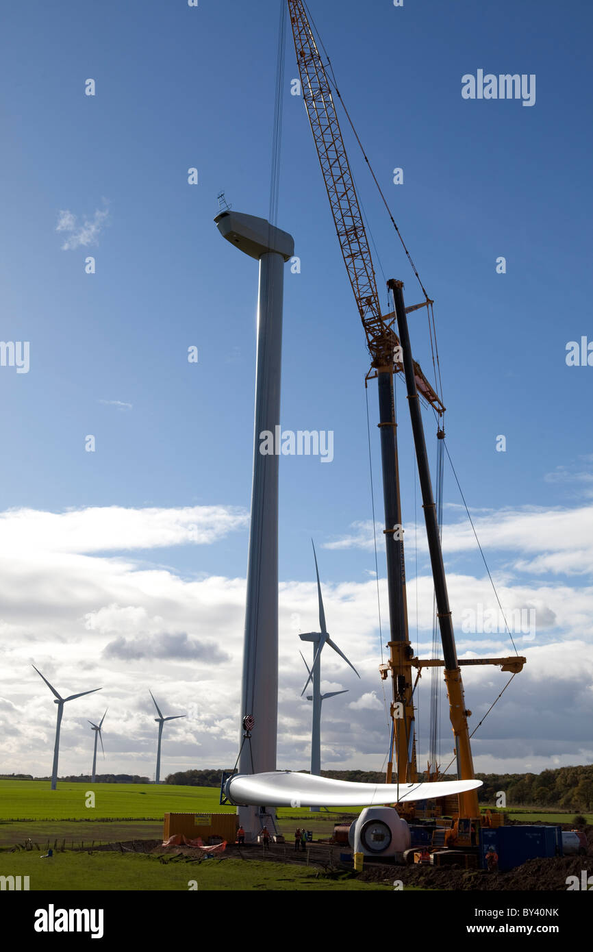 Construction wind turbine farm butterwick hi-res stock photography and ...