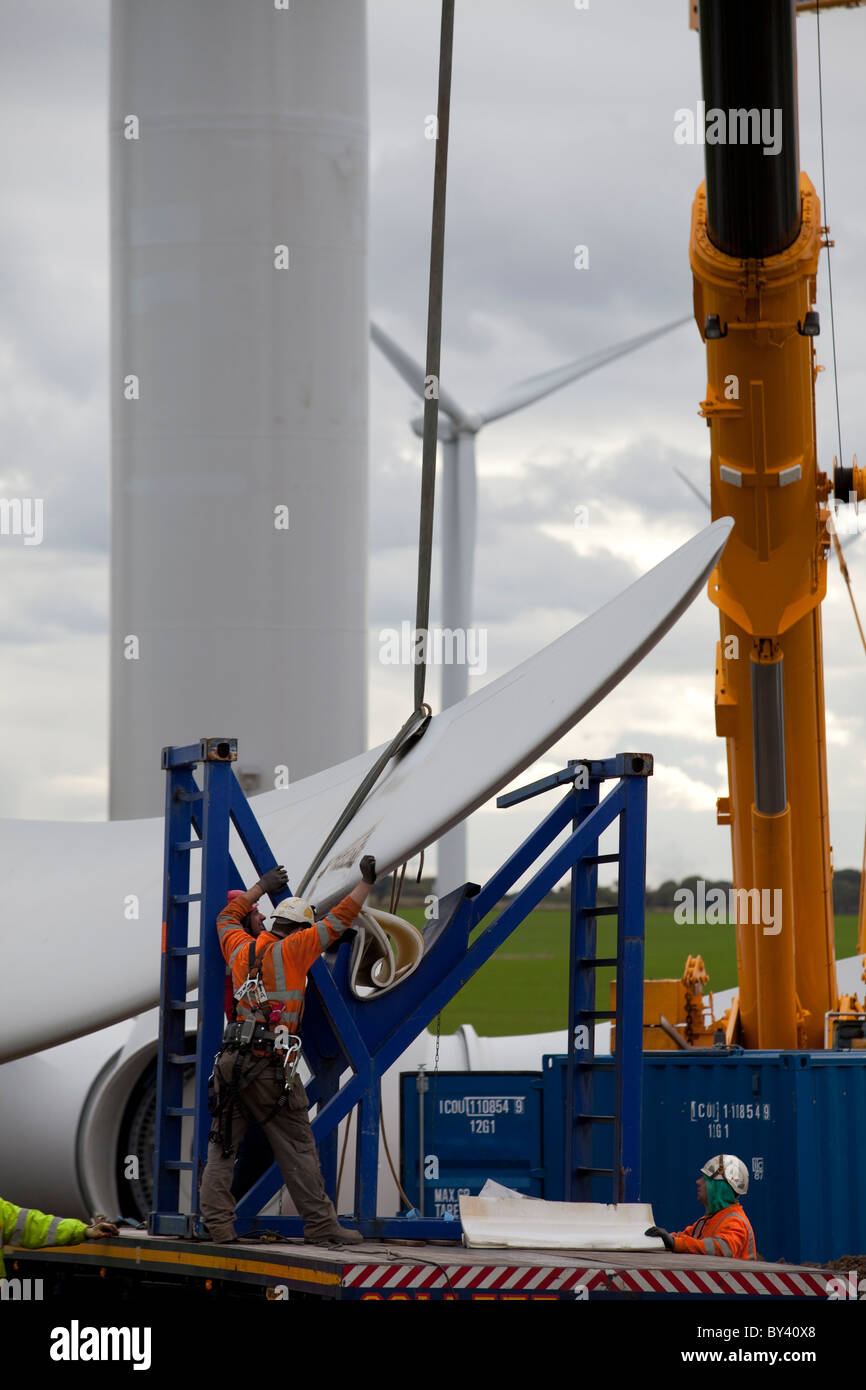 Construction wind turbine farm butterwick hi-res stock photography and ...