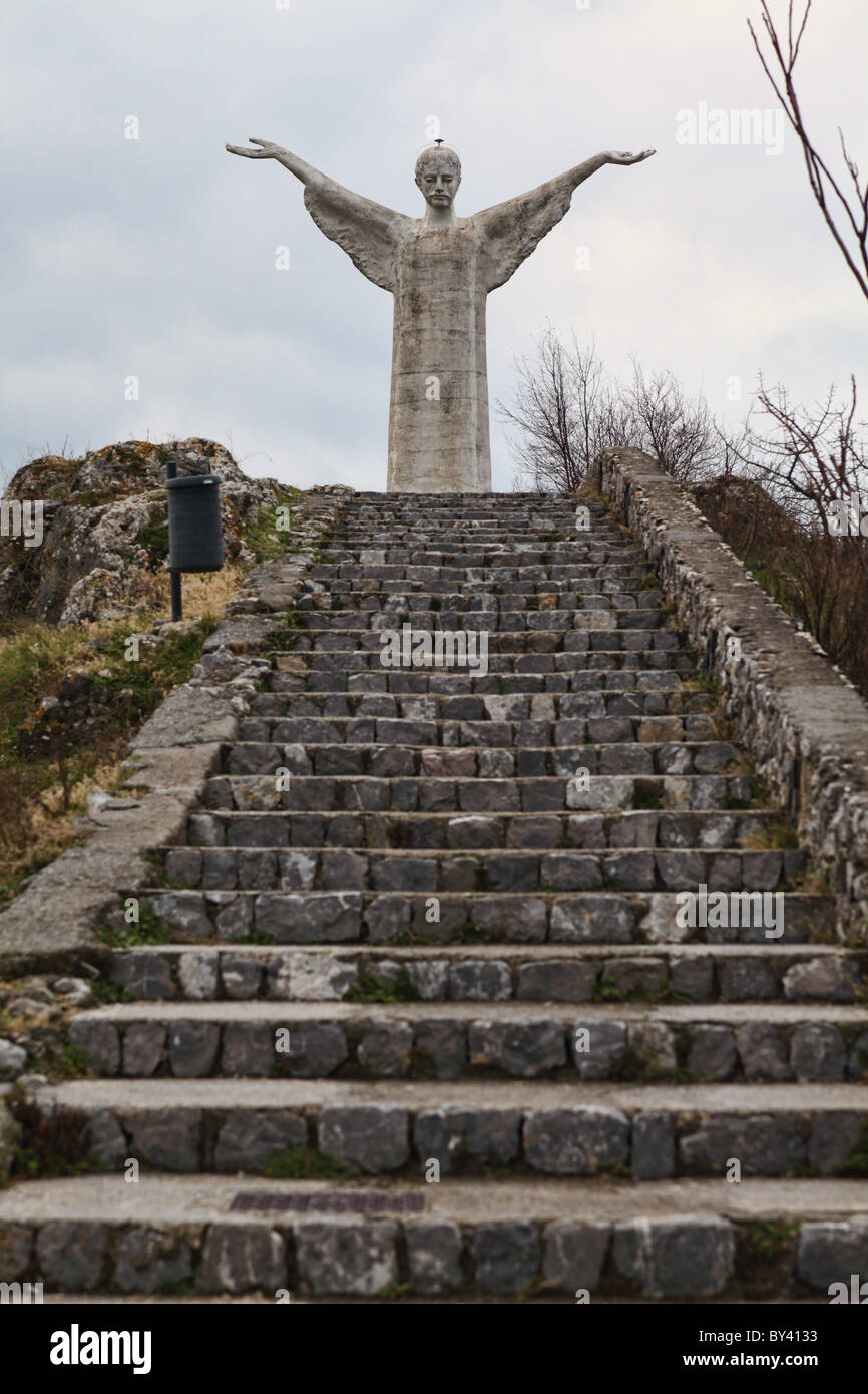 picture of huge concrete christ statue in maratea Stock Photo - Alamy