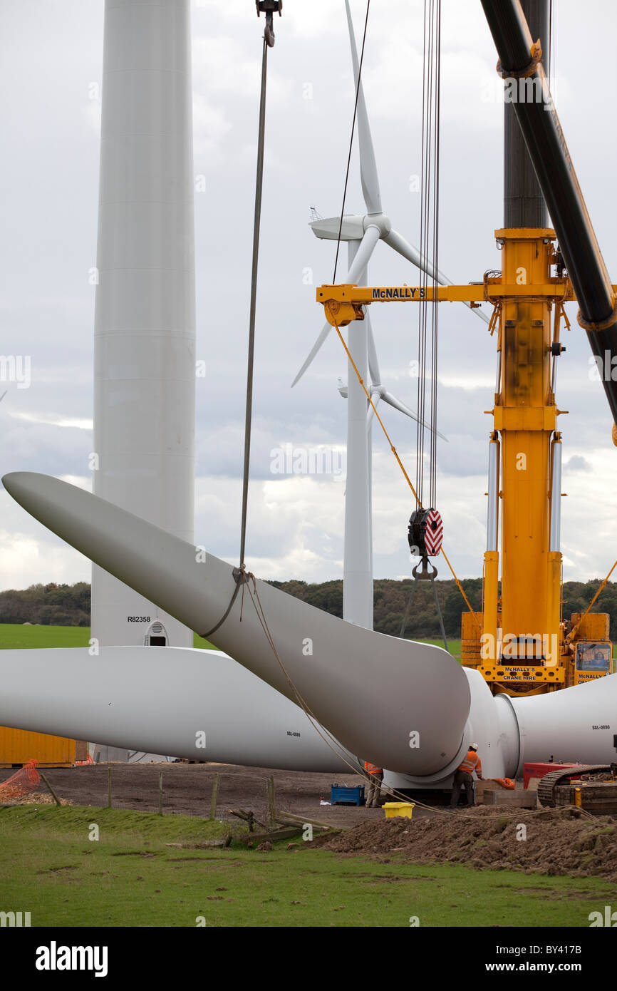 Construction wind turbine farm butterwick hi-res stock photography and ...
