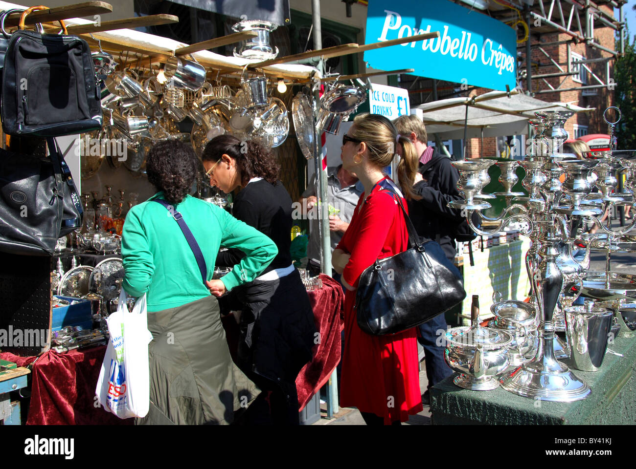 Portobello Rd,Antique Market London Stock Photo - Alamy