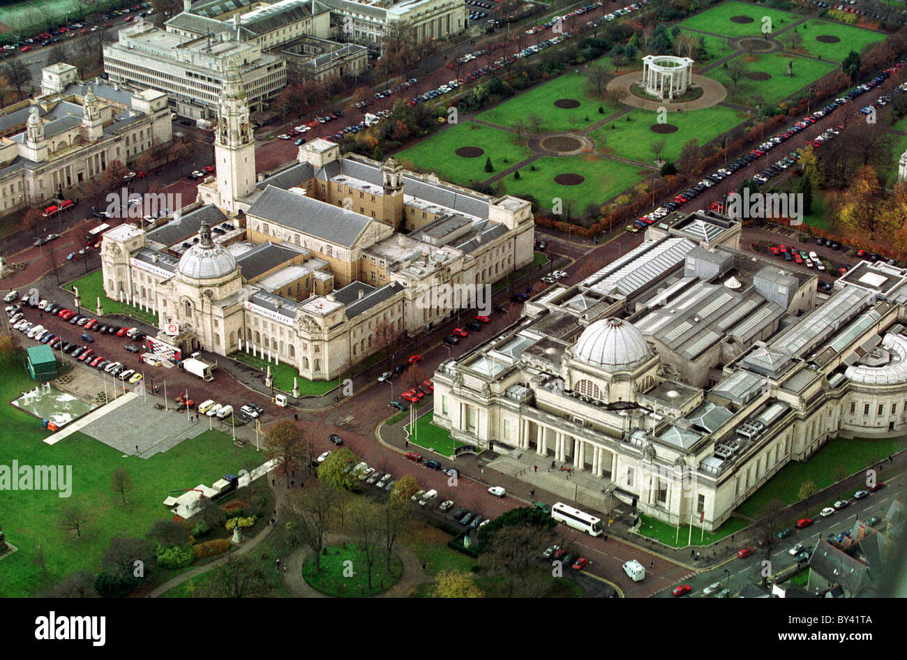 Cardiff city hall aerial hi-res stock photography and images - Alamy