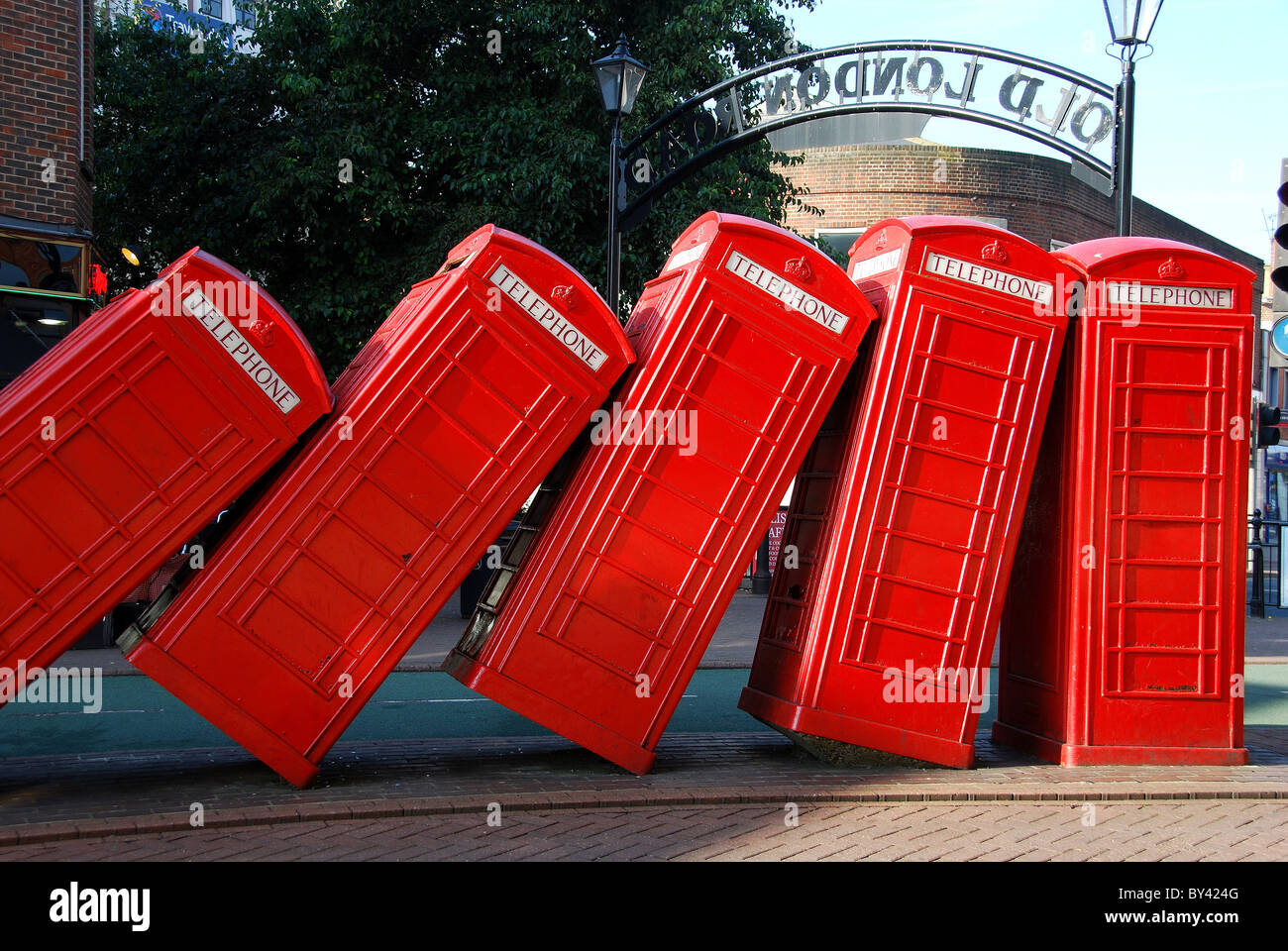 London Telephone Boxes at Kingston-upon- Thames London Stock Photo - Alamy