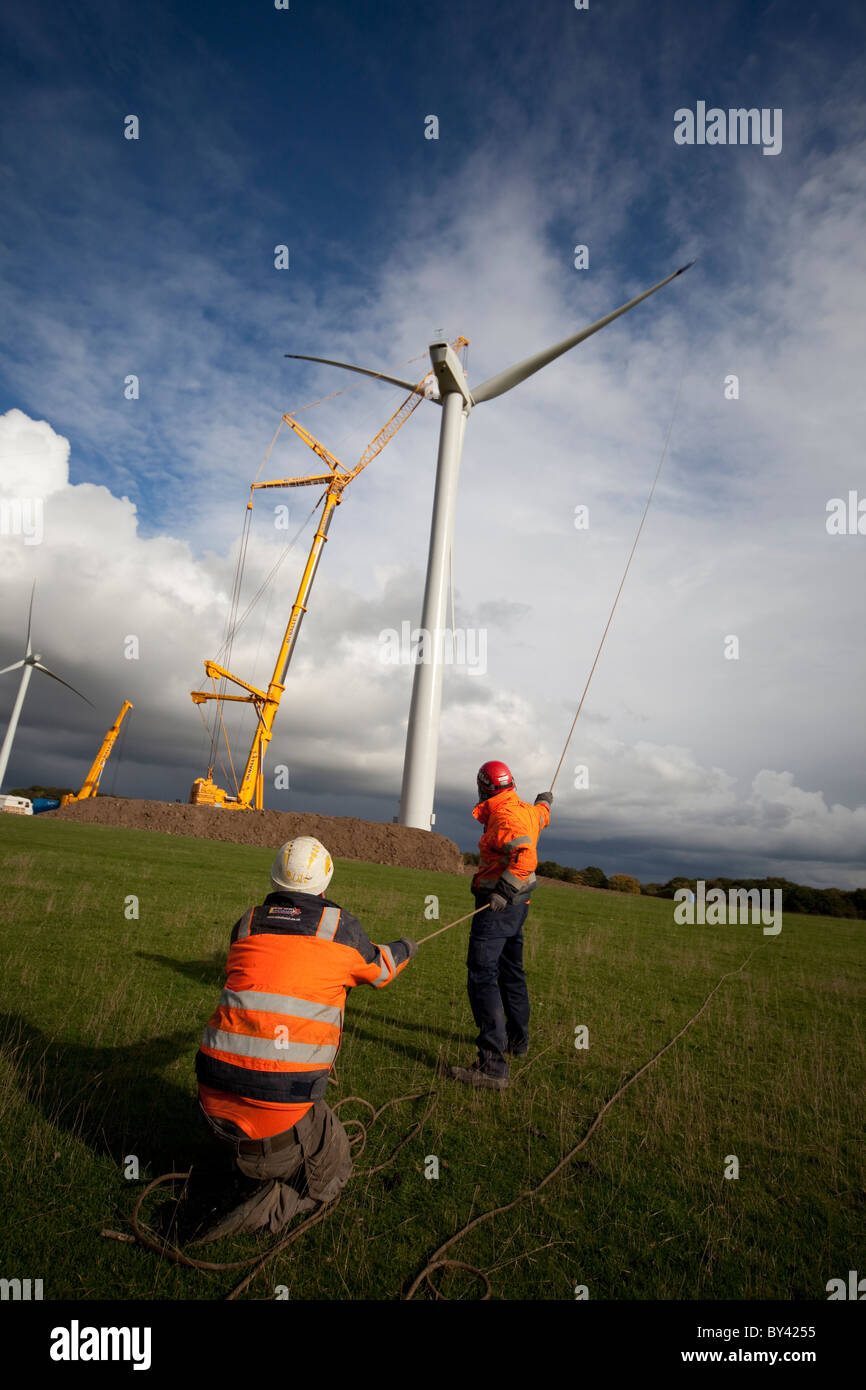 Construction wind turbine farm butterwick hi-res stock photography and ...