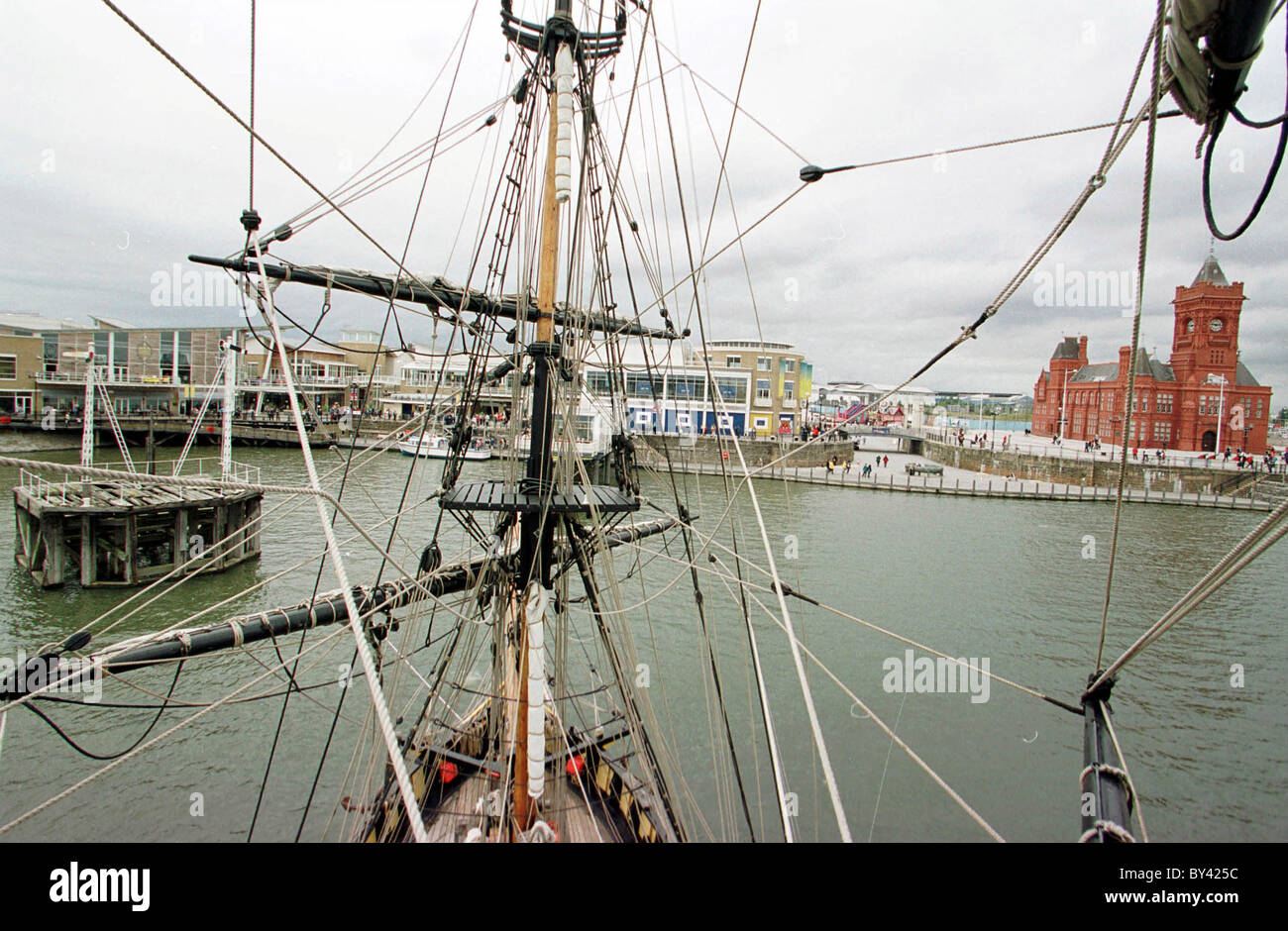 A Tall Ship in Cardiff Bay Stock Photo - Alamy