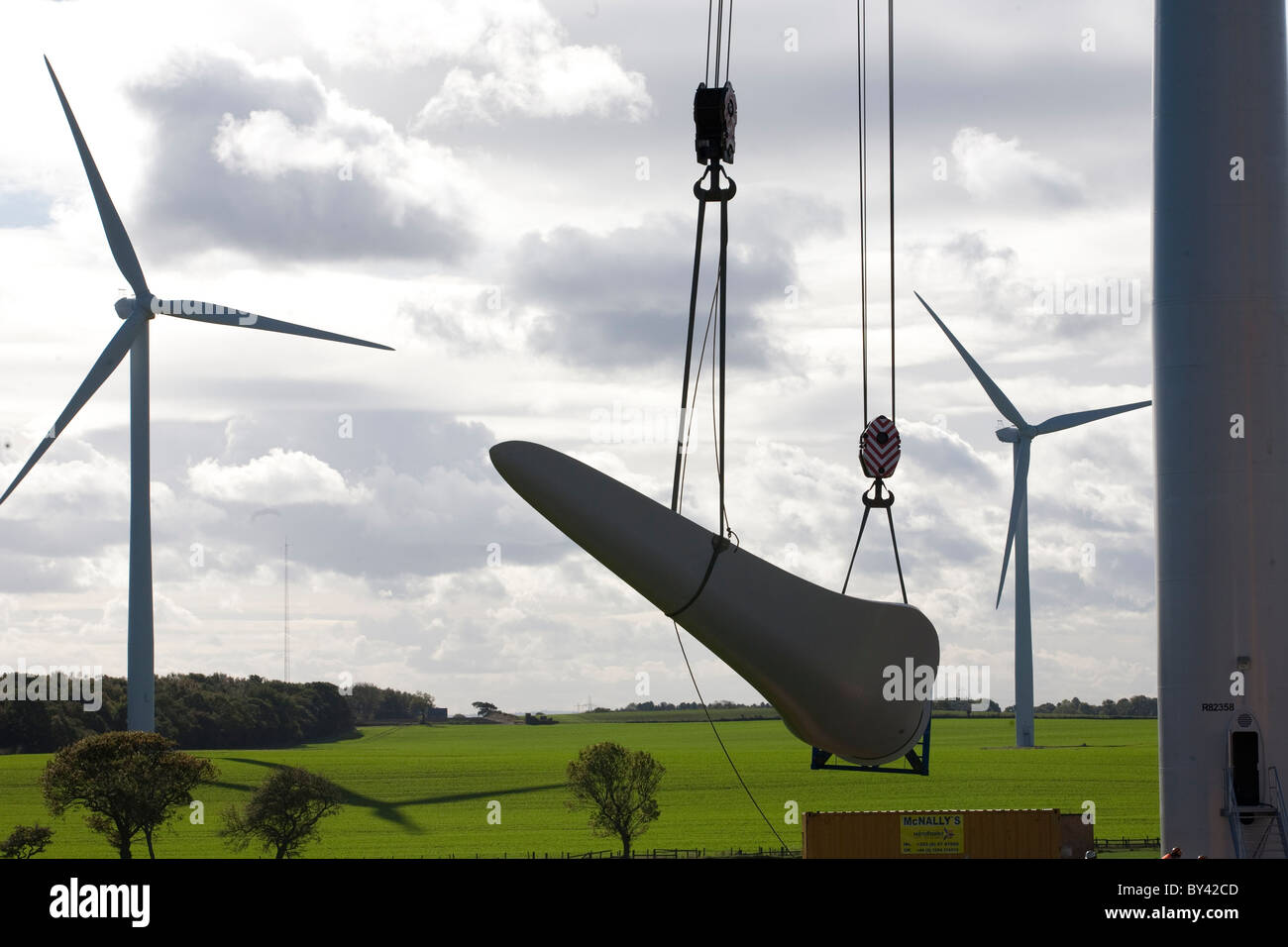 Construction wind turbine farm butterwick hi-res stock photography and ...