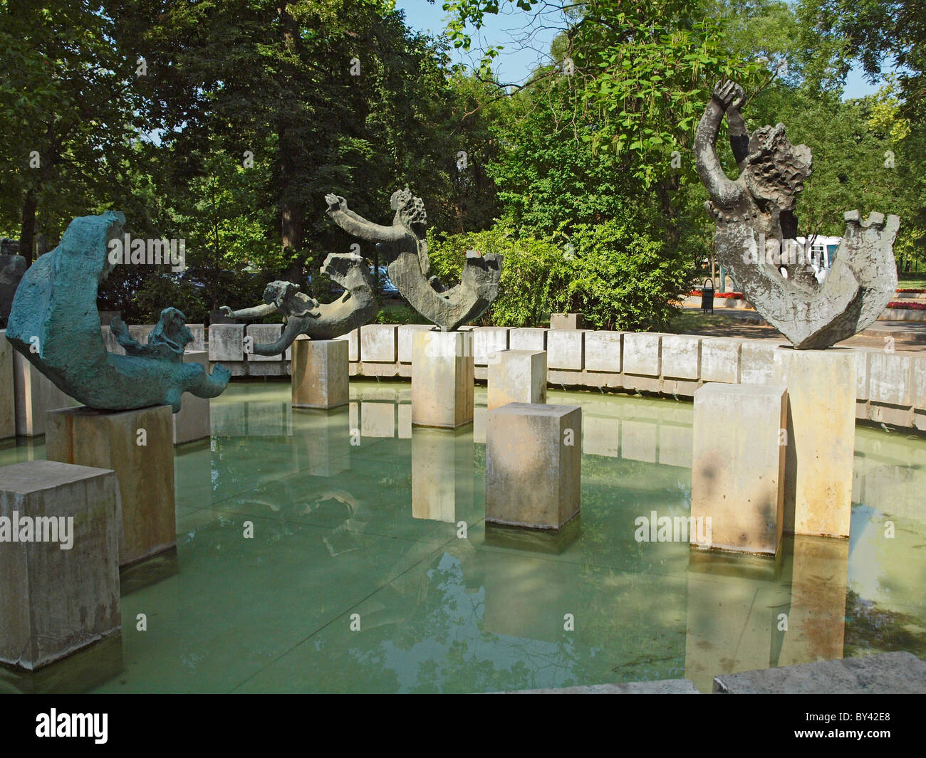 Mermaid Fountain in City Park near the Szechenyi bathhouse. Budapest ...