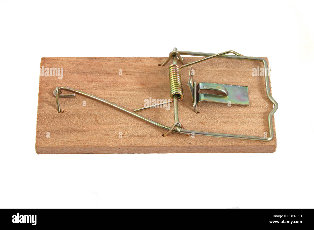 Mouse trap on a plain white background Stock Photo - Alamy