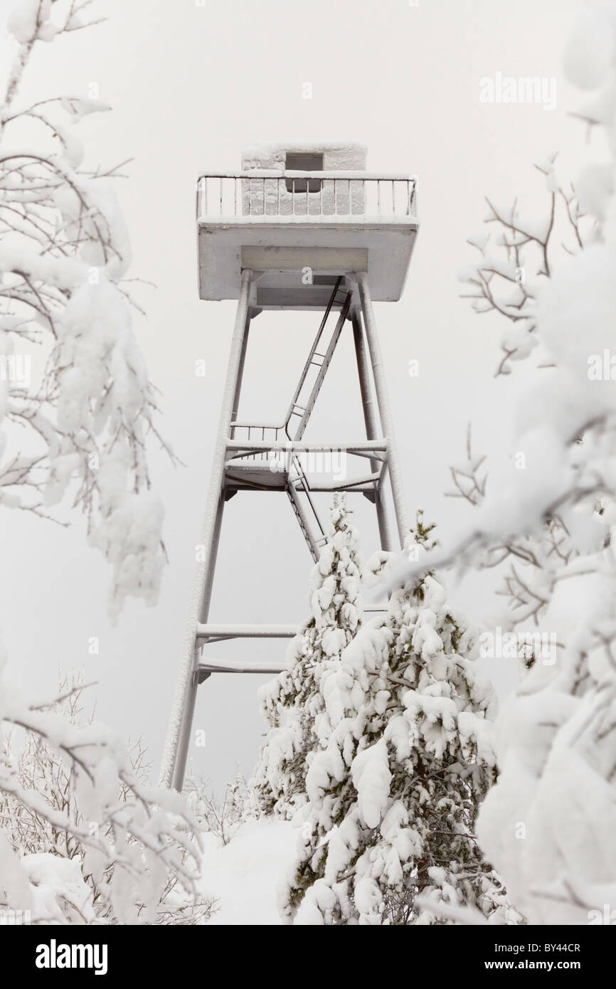 Winter landscape - the old prison watchtower Stock Photo - Alamy