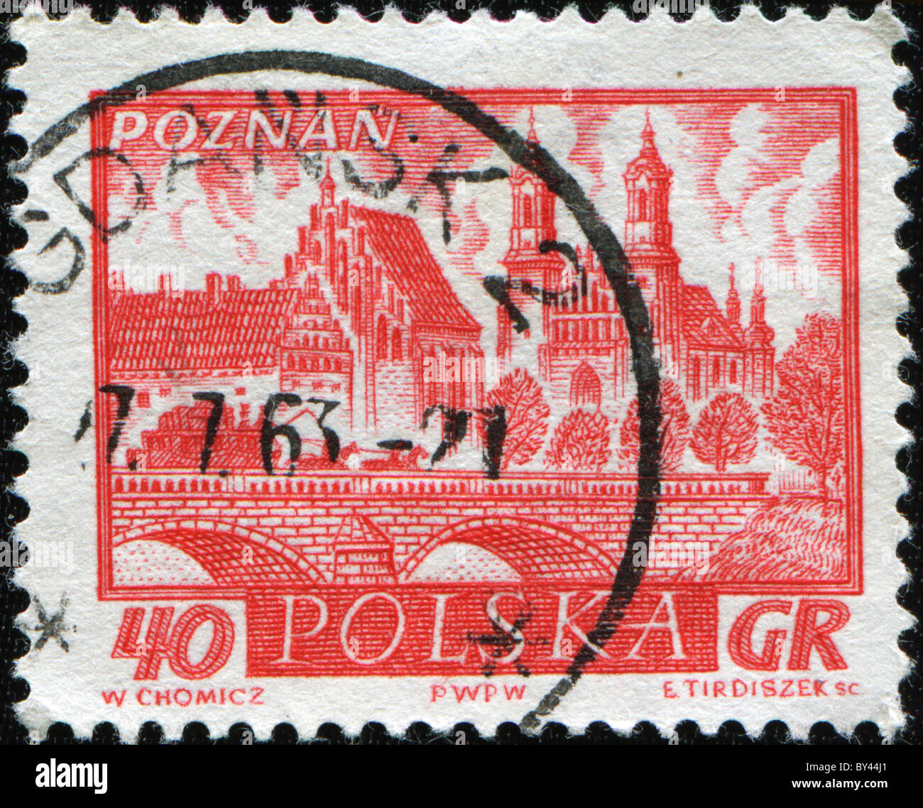 Poland stamp castle hi-res stock photography and images - Alamy