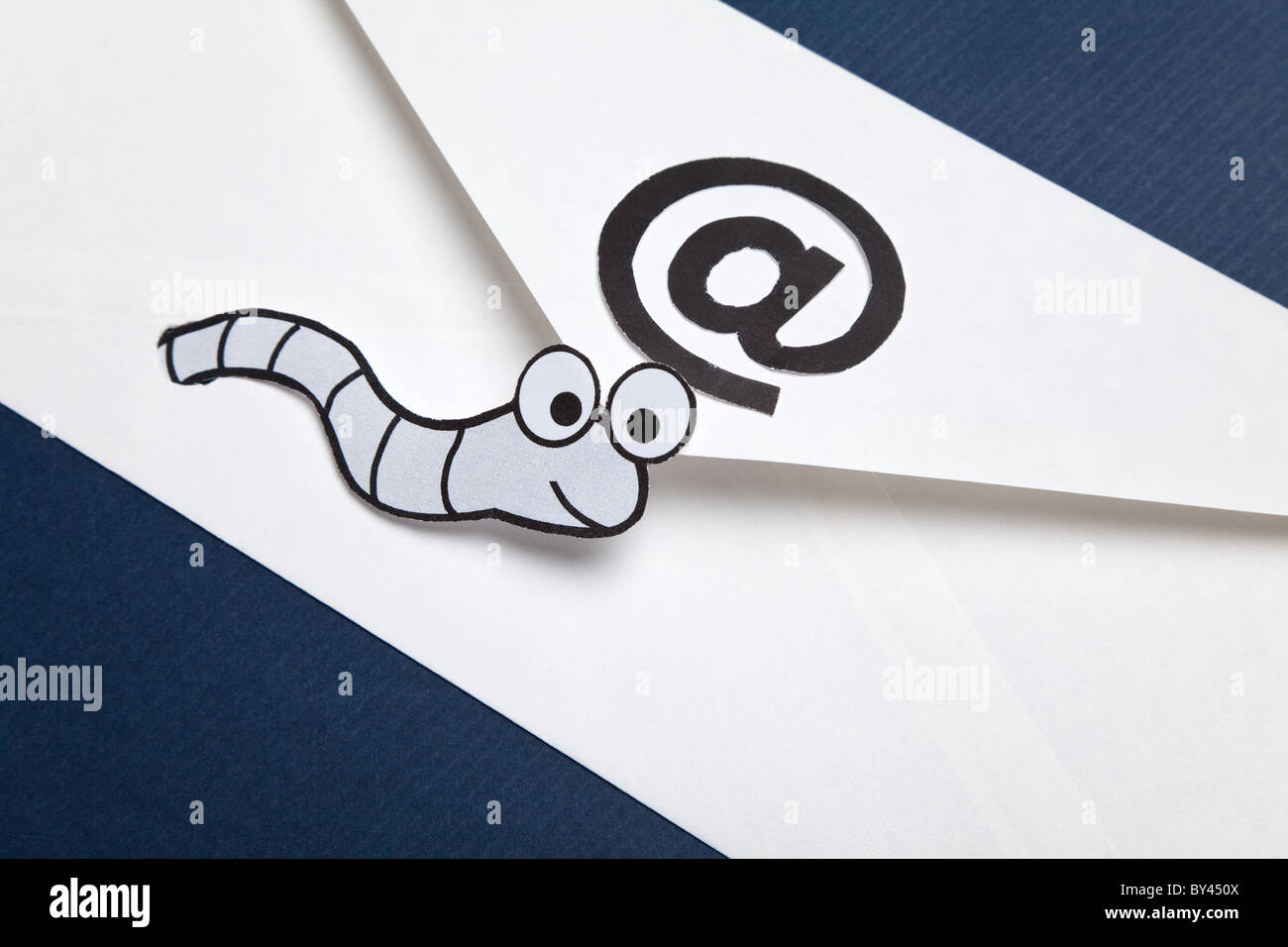 Worm and e-mail, concept of E-Mail Security, Virus Stock Photo - Alamy