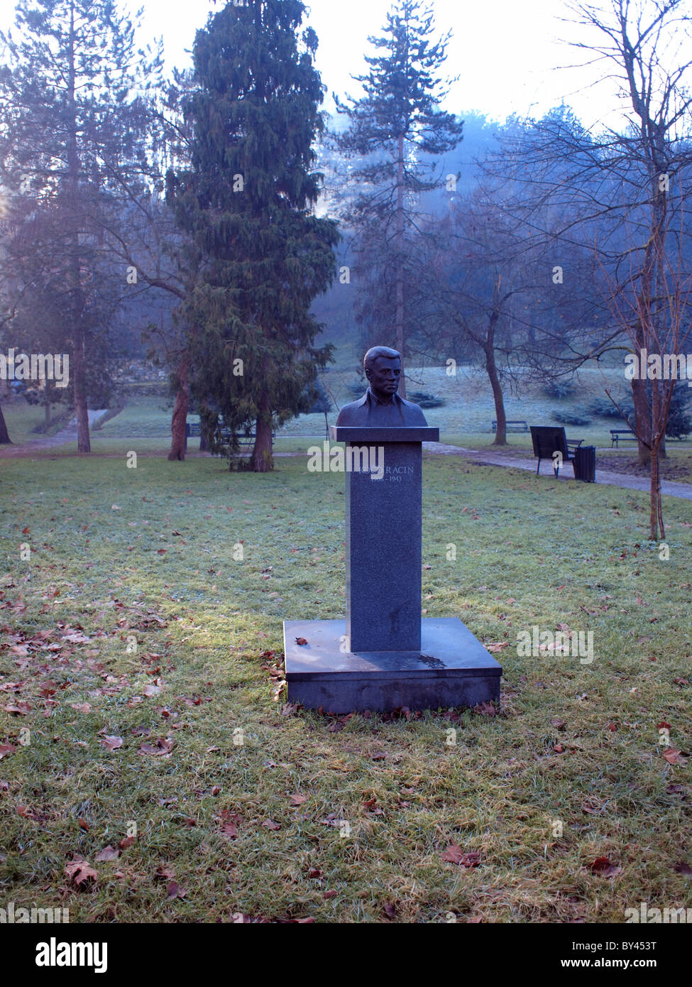 The statue of the Macedonian poet Koco Racin - Samobor, Croatia Stock ...