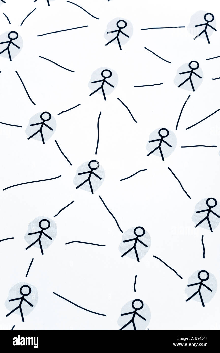 People Sketching Network, concept of Personal Relation Stock Photo - Alamy