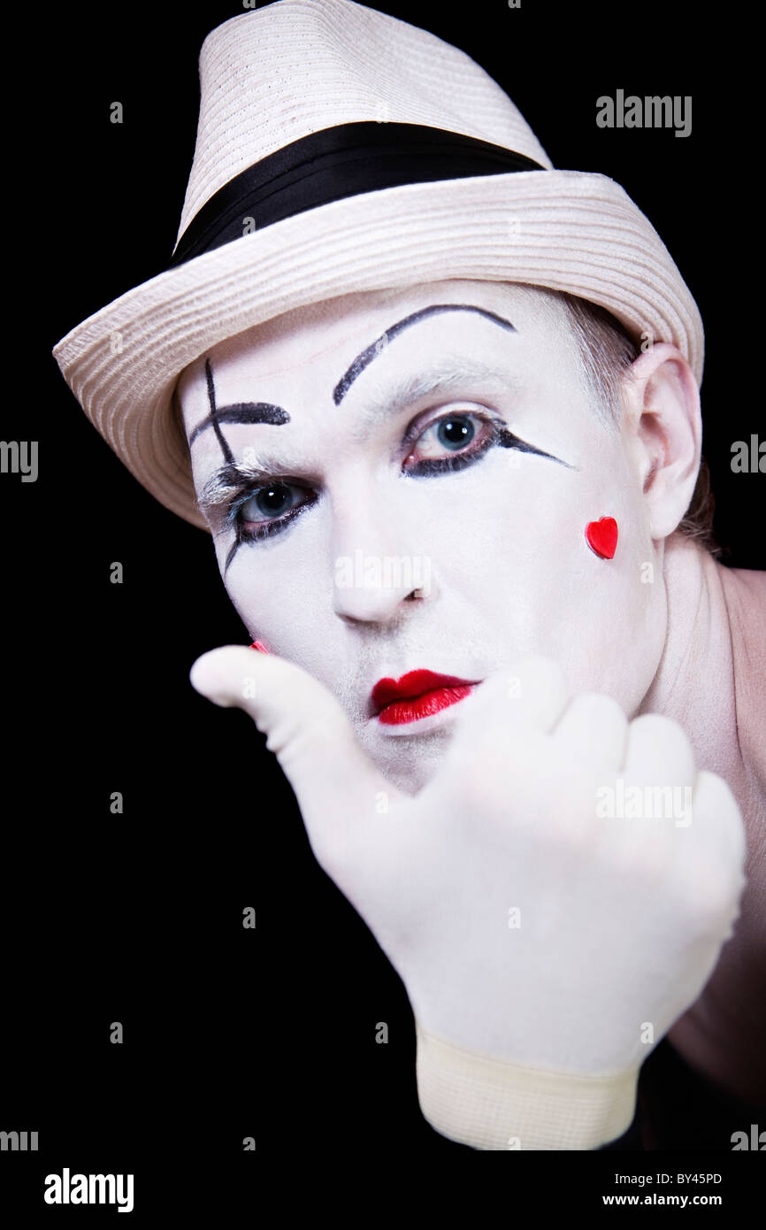 Funny mime in white gloves hi-res stock photography and images - Alamy
